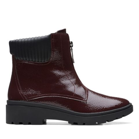 Clarks Calla Zip Burgundy Patent Boots – Valentino's Comfort Shoes